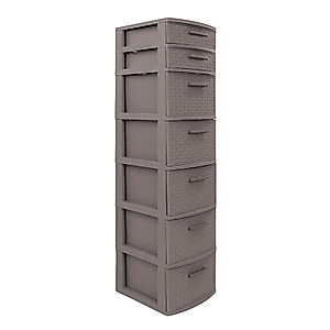 MQ Eclypse 7-Drawer Plastic Storage Unit, Taupe