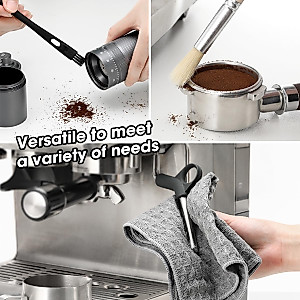 Aieve Coffee Cleaning Brush Set, 7 Pcs Espresso Coffee Brush Kit includes Cleaning Towel, Wooden Coffee Grinder Brush, Nylon Brush for Coffee Pot, Pasta Maker