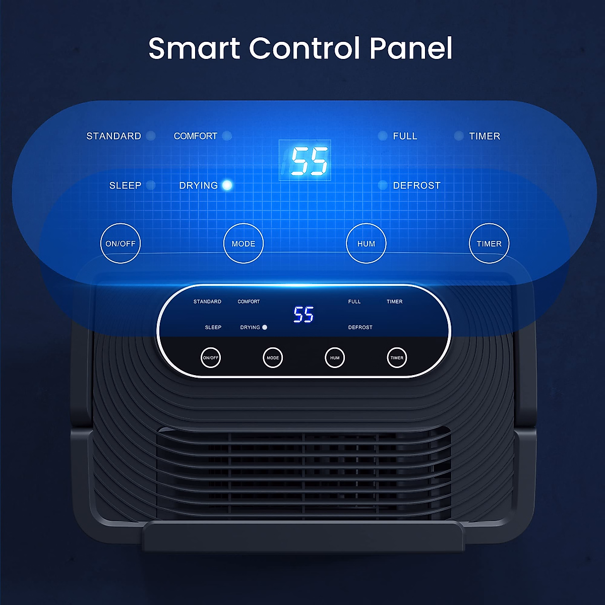 Yaufey 60 Pints Dehumidifier for Home and Basement Cover Spaces up to 5,000 Sq. Ft, Quiet Moisture Remove Intelligent Humidity Control with Drain Hose and 0.79 Gallons Water Tank