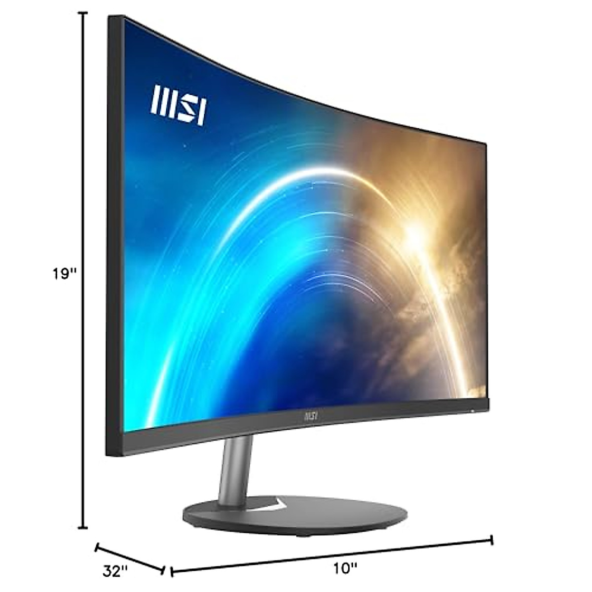 MSI Pro MP341CQ, 34" Monitor, 3440 x 1440(UWQHD) VA, 100Hz, TUV Certified Eyesight Protection, 4ms, Displayport, HDMI, Tilt, Black