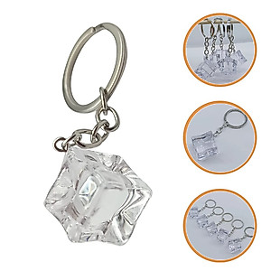 Holibanna Ice Cube Key Chain Resin Ice Keychain Key Ring Car Bag Keychain Accessories
