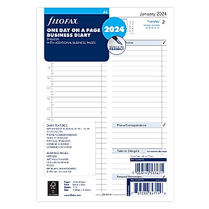 Filofax A5 business day per page English appointments diary - 2024