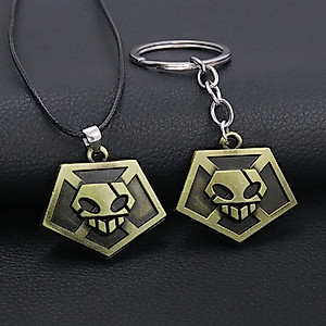 Ichigos Soul Reaper Badge Keychain - Ichigo Hollow Mask Charm Chain - Christmas Anime Cosplay Gifts for Women Men and Fans