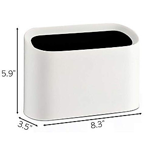 iVyne Vinyl Scrap Collector - Vinyl Storage Bin for Vinyl Weeding Tools and Mini Trash Can for Countertop, Coffee Table, Makeup Desk (White)