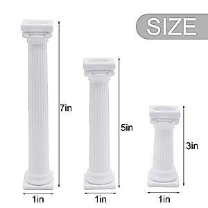 Hooshion 12Pcs 3 Size Roman Column Cake Tiered Stands, Fondant Cakes Tier Separator Support Stand, Multilayer Wedding Cake Decoration Support Tool Sets