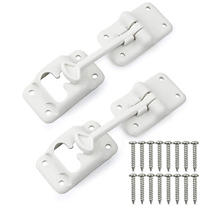 Leisure Coachworks 2-Pack White RV T-Style Door Holder Catch 4" 2 Pack for Latch Holder Camper Trailer Cargo Hatch (White, 4" 2-Pack)