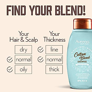 Aveeno Blend Sulfatefree Shampoo for Light Moisture Soothed Scalp Gentle Cleansing Shampoo With Nourishing Oat Paraben Dyefree, White Cotton, 12 Fl Oz