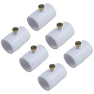 MARRTEUM 1/2 Inch PVC Fittings with Brass Mist Nozzles Furniture Grade SCH40 Pipe Coupling for Greenhouse Shed Outdoor Cooling Misting System [Pack of 6]