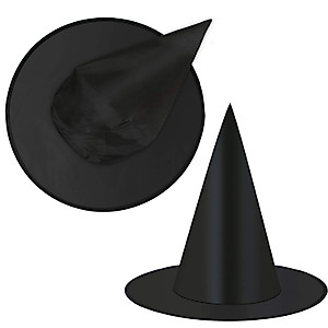 Elcoho 10 Pack Halloween Costume Witch Hat Halloween Costume Accessory for Holiday Halloween Party, Black