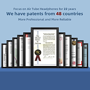 ibrain Air Tube Headphones EMF Free Airtube Earbuds Wired with Patented Air Tube Technology for Safe Listening Mode Air Tube Headset Noise Isolating in-Ear Earbud with Mic - Gold