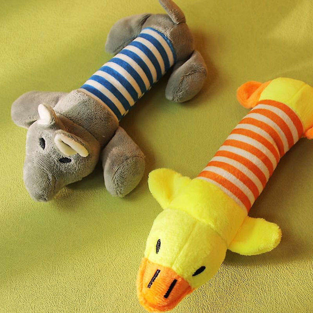 DURAGS Interactive Dog Toys with Reinforced Fabric - Set of 3 Unique Styles for Chewing and Play (Yellow Duck)