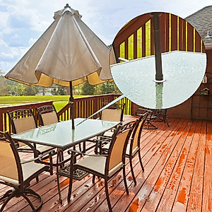 Bememo 2 Inch Patio Table Umbrella Hole Ring and Cap Set, Standard Size Umbrella Thicker Hole Ring Plug and Cap Set(Translucent, 1 Set)