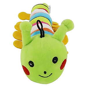 QIYADIN Pet Squeaker Toys, Dog Chew Toy, Soft Short Plush Sounding Toy for Puppy (Colorful Caterpillar)