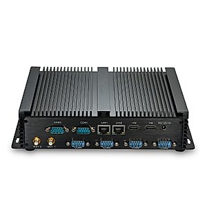 IDEARACE Fanless Mini Desktop Computer PC, i5 4th Gen. 1.6GHz-2.6GHz CPU, 8GB RAM 256GB SSD, 6xCOM RS232 4xUSB 3.0 2xNICs 2xHD Metal Case