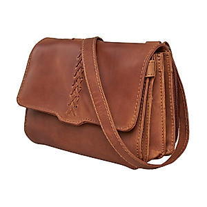 Lady Conceal Concealed Carry Jolene Leather Crossbody Organizer (Mahogany)