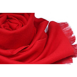 Shubb Men's Scarf, Soft and Warm Cashmere Feel Scarf for Men Winter Scarves Long, Red