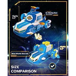 Super Wings Mini World Aircraft Playset, Includes 2" Transform-a-Bot Jett and Gold Coins & Parcels, Preschool Educational Learning Toys for Age 3+, Birthday Gifts for Kids