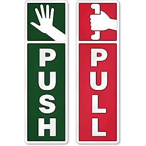 SmartSign "Pull/Push" Kit of 2 Anodized Signs | 1.5" x 5" Aluminum
