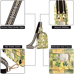 Women Crossbody Sling Backpack Irish-st-patrick-fleur-de-lis Girl Chest Bag Daypack for Hiking Traveling