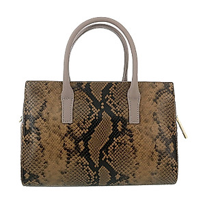 ROBERTO CAVALLI Class Taupe Snakeskin Large Millie Deluxe Handbag for womens