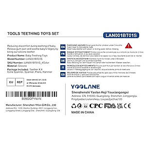 Yoolane Baby Teething Toys Teethers for Babies 3-24 Months Tools Silicone Teether for Toddler Infant Boy and Girl BPA Free Freezable Chew Toy Newborn Stuff Essentials and Shower Gift | 4 Pieces Set