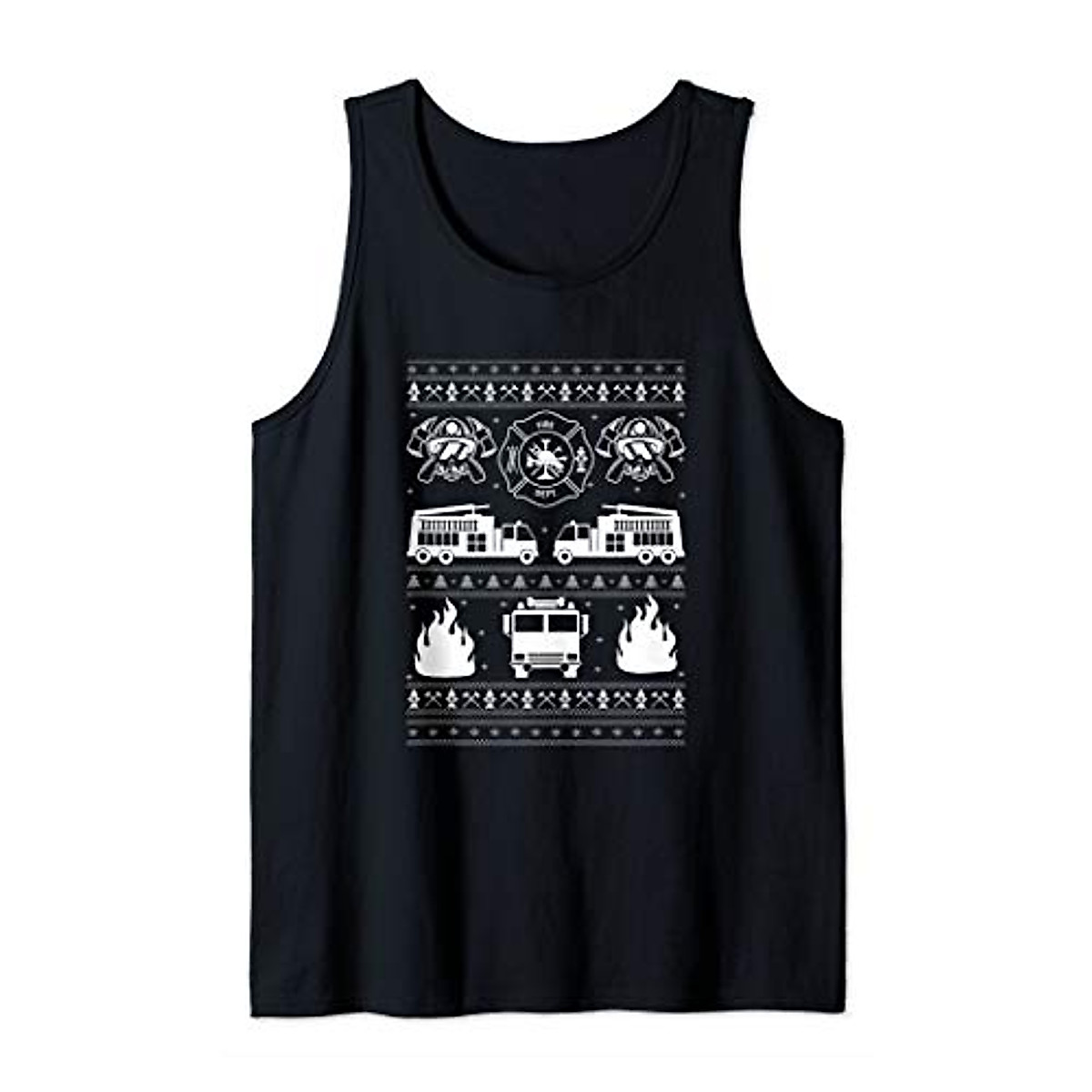 Firefighter Funny Fireman Ugly Christmas Tank Top