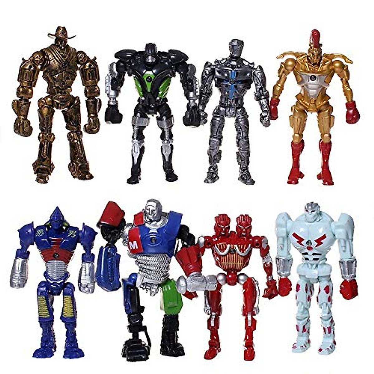 HUINENGYUAN 8Pcs/Set 13cm Action Figures Toys Real Steel Atom Movie Zeus Twin Cities Midas Doll Model Anime Robot Model Toys Chilren Gift