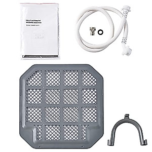 Voohek YC147 Top Loading Compact Fully Automatic Machine, 1.24 Cu.ft with LED Display 8 Water Levels 10 Wash Programs for Dorms, RVs, Camping