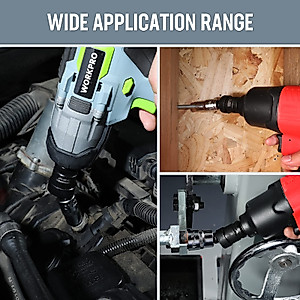 WORKPRO Impact Universal Joint Set, 3 Piece-1/2", 3/8", 1/4"Inch Drive Swivel Socket Set, Socket Adapter Set, Premium CR-MO Steel, Impact Grade, 360 Degree Rotation for Various Angles