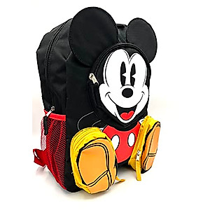Disney Mickey Mouse Backpack Front Body 16" with 3-Zipper Pockets