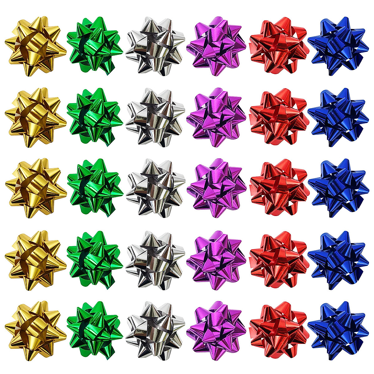 Allgala 24-pc 3" Everyday Gift Wrapping Bows 6-Color Assorted