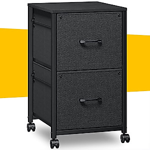 Raybee File Cabinets for Home Office 2 Drawer File Cabinet Filing Cabinets for Home Office Small File Cabinet on Wheels Office File Cabinets Fabric,for Letter/Legal / A4