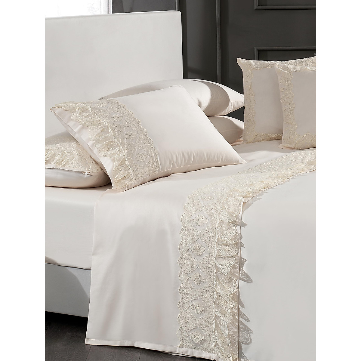 Royaltexta- 100% Organic Bed Sheets California Queen Sheet Set, Bedsheets, 8 Piece Set, Solid Crisp Percale Weave Sheets, Hotel Like Sheets, Deep Pocket Sheets (Fits Upto 15" Mattress)