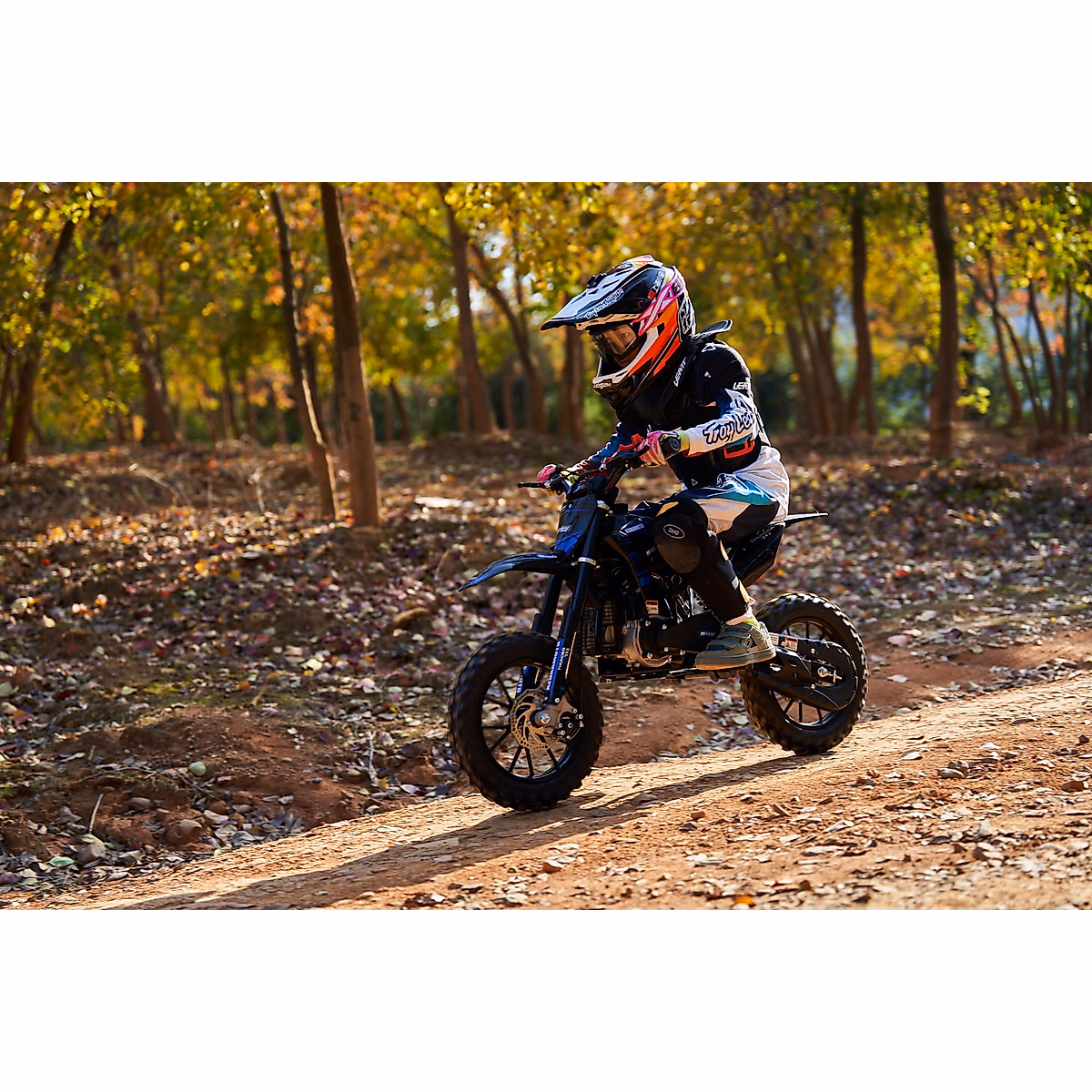 MotoTec Thunder 50cc 2-Stroke Kids Gas Dirt Bike Red