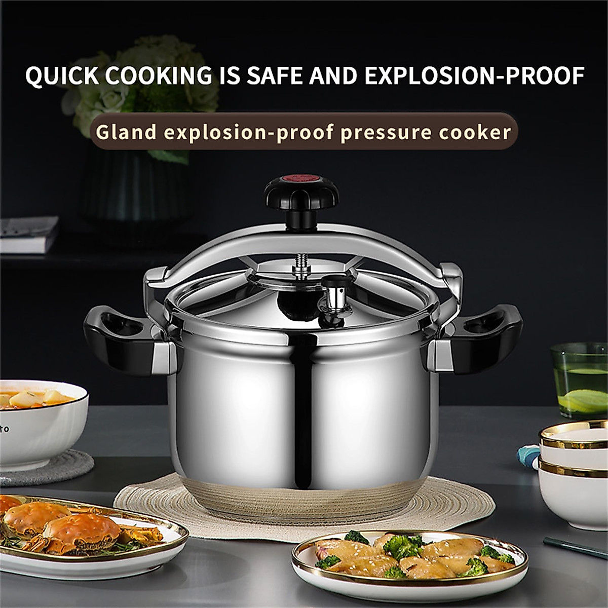 lodnexem Pressure Cooker 15-50 Qt Stainless Steel, Commercial Very Large Pressure Cooker, Multi Explosion Proof Large Steamer Cooking Pressure Canners, for Home, Commercial Use,25L