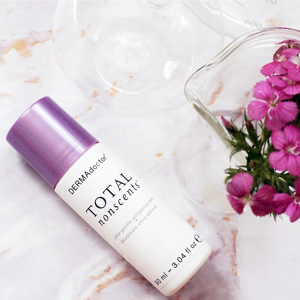 DERMAdoctor Total NonScents Ultra-Gentle Antiperspirant Sensitive Skin. Unscented, Clinical Strength Antiperspirant for Men & Women; Hypoallergenic Roll On Deodorant - 3 oz