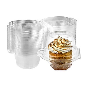 Clear Cupcake Boxes Individual Cupcake Containers | Stackable Cupcake Holder With Lid | Airtight Box Disposable Cupcake Containers | Dome Cupcake Carrier | Cupcake Holders Individual 100 Per Pack