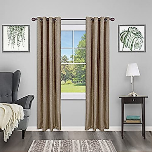 INTERIOR LIVING AZ71788US End Curtain Rod, 48-86", Chocolate Brown