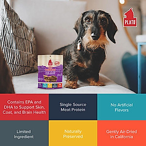 Plato Pet Treats Air Dried Dog Treats Lamb Mini Thinkers Sticks, Natural Dog Treats, Real Meat, Air Dried, Made in the USA, 6oz