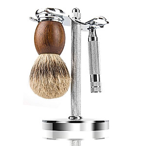 CHARMMAN Safety Razor and Shaving Brush Stand, Extra Wide Openings, Wider Base, Manly Look