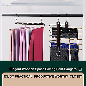 Ulimart Multi Functional Pants Rack -2 Pack- Pants Hanger 5-Layers Pants Hangers Space Saving,Pants Hangers for Men for Scarves Trousers Slack,Pants Organizer for Closet