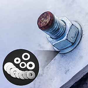 230 Pcs Stainless Steel Large Fender Washers, 15 Sizes Flat Penny Washers Assortment Kit for Car Ship Assembly, Furniture Installation, Electrical Connections, DIY Project (230)