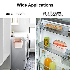 LALASTAR Lint Bin, Mini Desktop Trash Can with Lid for Office Countertop, Mountable Tiny Wastebasket for RV, Dorm, Freezer, Laundry and More (Orange)