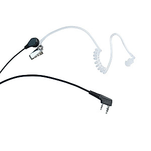 Caroo Radio Earpiece for Kenwood 2 Pin Covert Acoustic Tube Headset with Mic PTT for Baofeng UV-5R BF-888S BF-F8HP UV-82 UV-82HP UV-82C Kenwood TK-2107 TK-3107 Walkie Talkies Two Way Radio,2 Pack