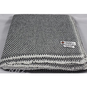 Handicraft Mart Himalayan Cashmere Throw,Natural Cashmere Blanket 54" x 108",Hand Made in Nepal (Black)