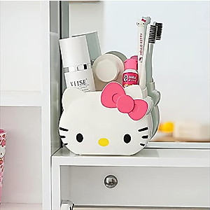 Hello Kitty Toothbrush Holders For Bathroom Organizer,Self Adhesive Wall Mounted Shower Caddy,Cute Shower Organizer shelves For Women Girls Teens Kids Gift, Bathroom Decor/Vanity/Office Storage (pink)