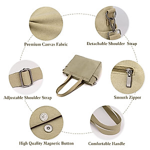 CORIOS Women Shoulder Bag Crossbody Bag Canvas Handbag Top Handle Bag Casual Messenger Bag Large Capacity Chic Bags for Shopping Work Travel Daily Black