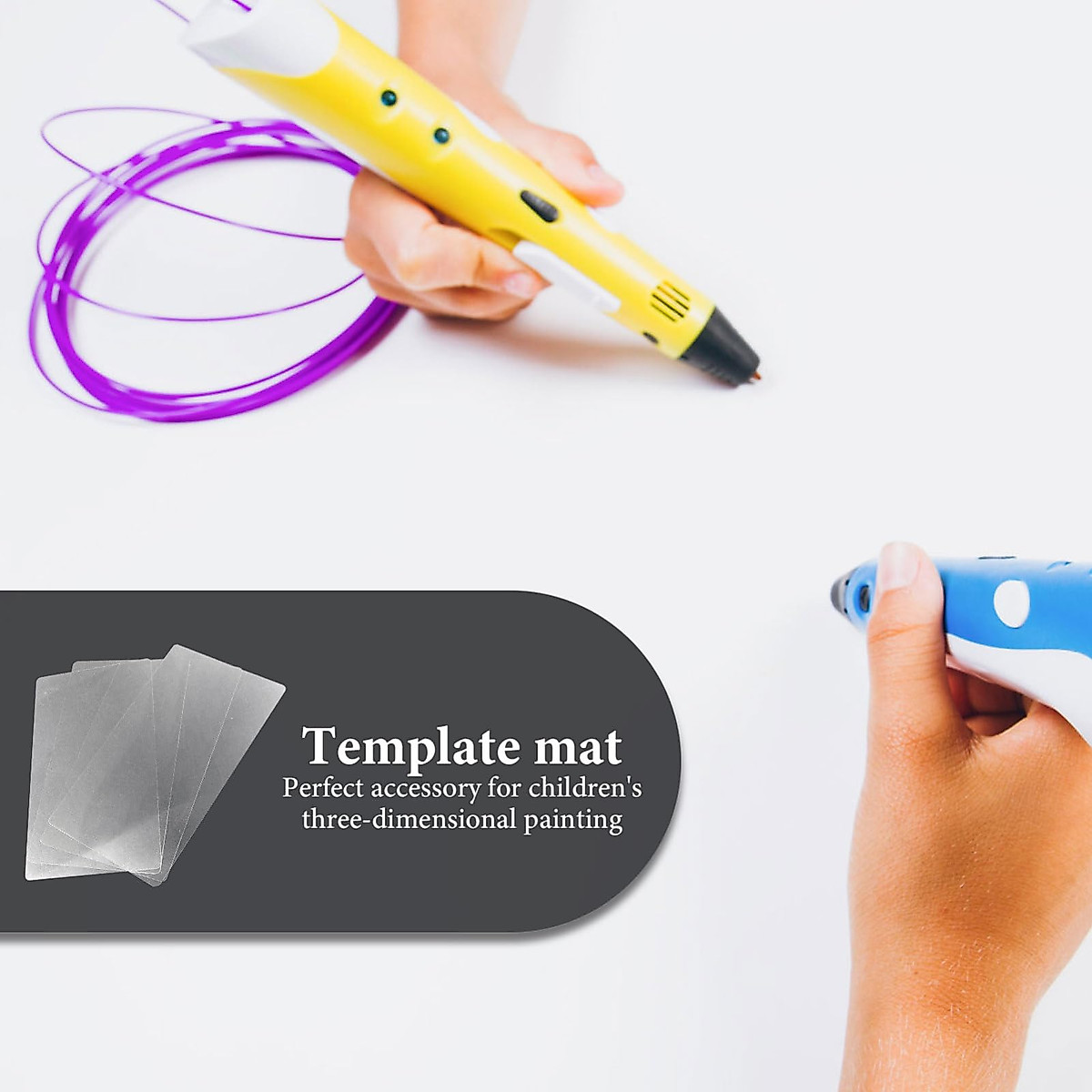 FELTECHELECTR 10pcs Board 3D Printing Pen Mat 3D Pen Pad Drawing Board 3dpen Mat Art Mats Kids 3 Mat 3D Pen Mat 3D Doodler Pen Mat Child White Three-Dimensional PVC Drawing Tool