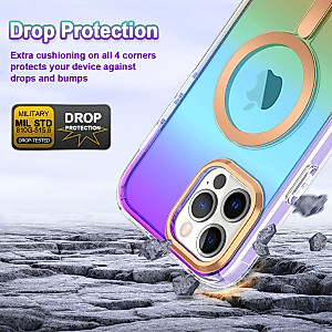 Rancase MagSafe-Compatible iPhone 12 Pro Max Case with Screen Protector, Shockproof Full Body Cover for Women & Girls, 6.7", Purple