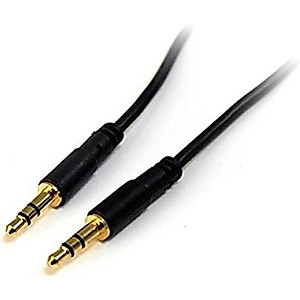StarTech.com 6 ft Slim 3.5mm Stereo Audio Cable - M/M - 3.5mm Male to Male Audio Cable for Your Smartphone, Tablet or MP3 Player (MU6MMS) Black